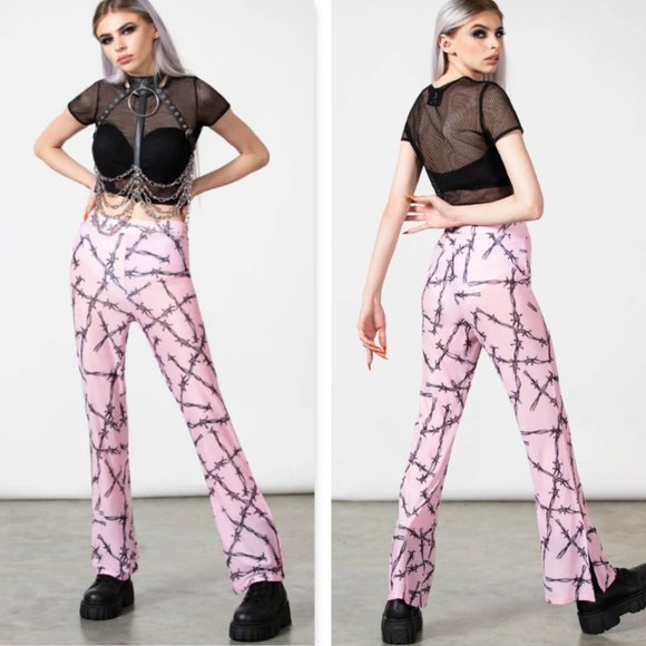 Killstar | Pants & Jumpsuits | Sheer Barb Wire Flares | Poshmark
